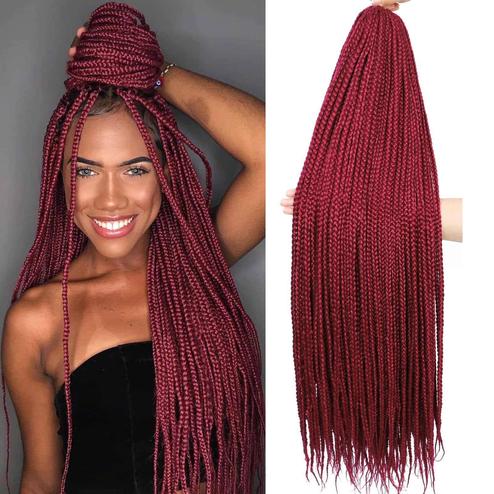 Mua 30 Inch Box Braids Crochet Braids Prelooped Crochet Hair 144 ...