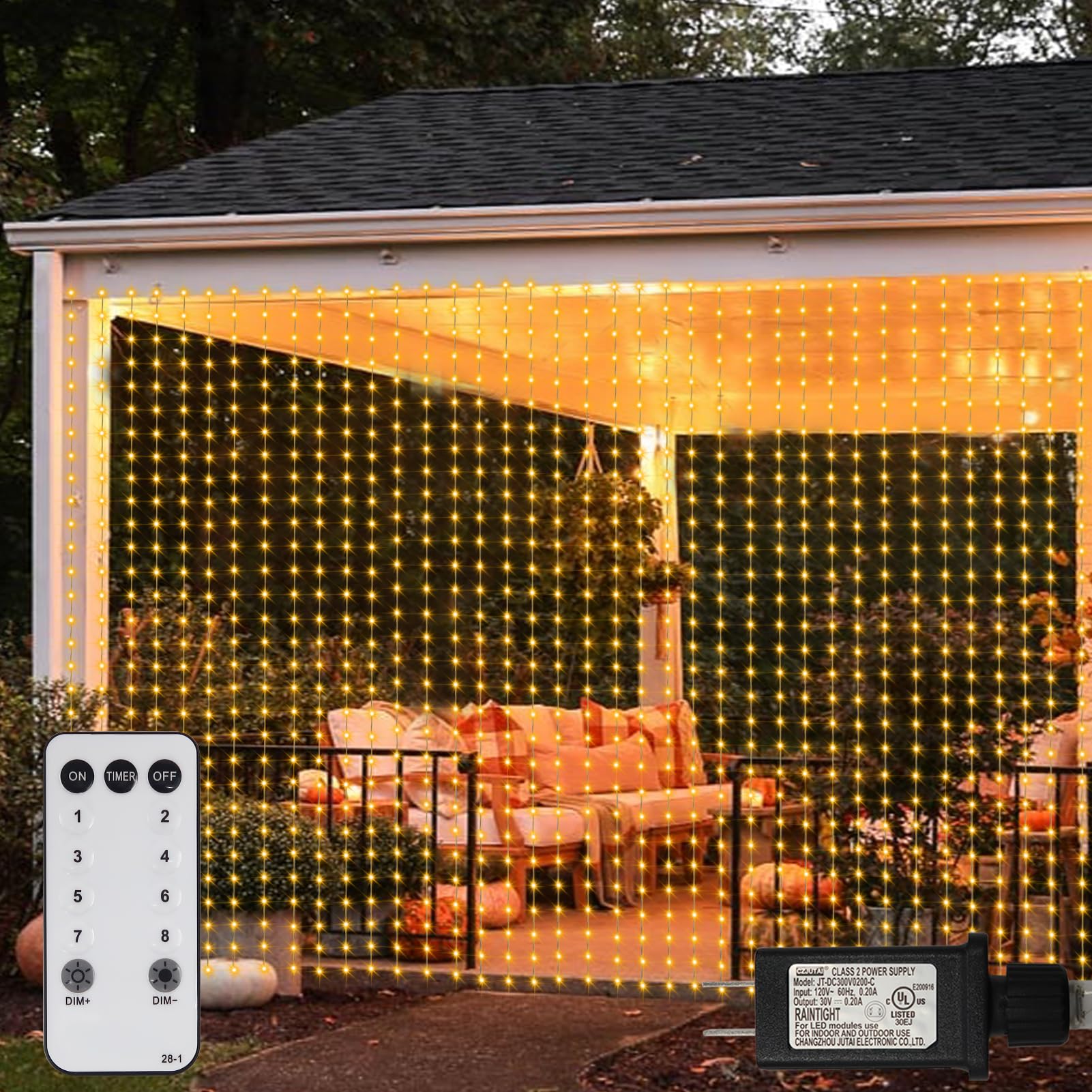 ZAIYW 1200 LED Curtain Lights 10x10Ft, Plug in Fairy Curtain Lights ...