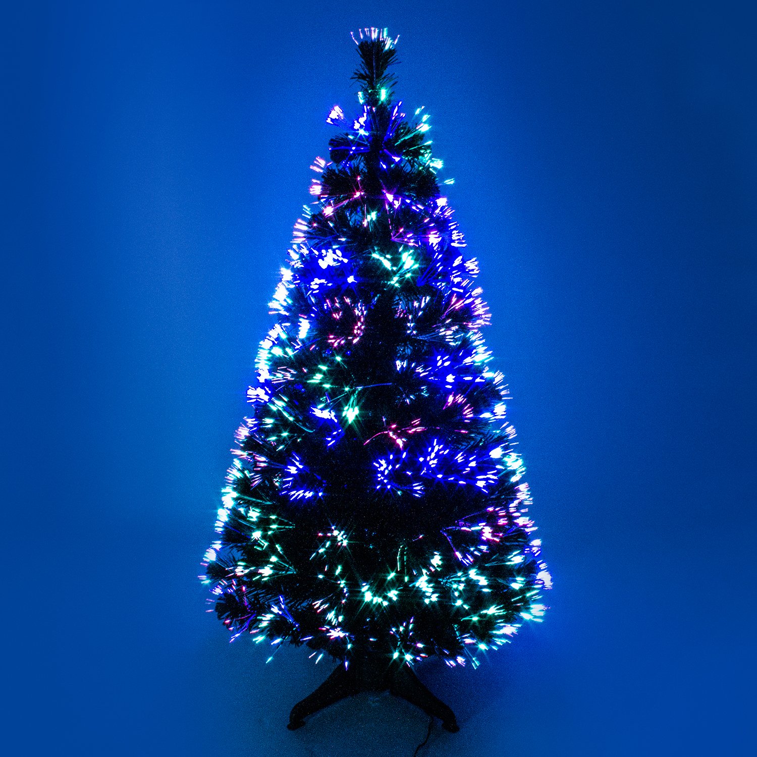 3ft 4ft 5ft Green Fibre Optic Christmas Tree With Multicoloured Lights