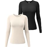 OQQ Womens 3 Piece Long Sleeve Tops Crew Neck Stretch Fitted ...