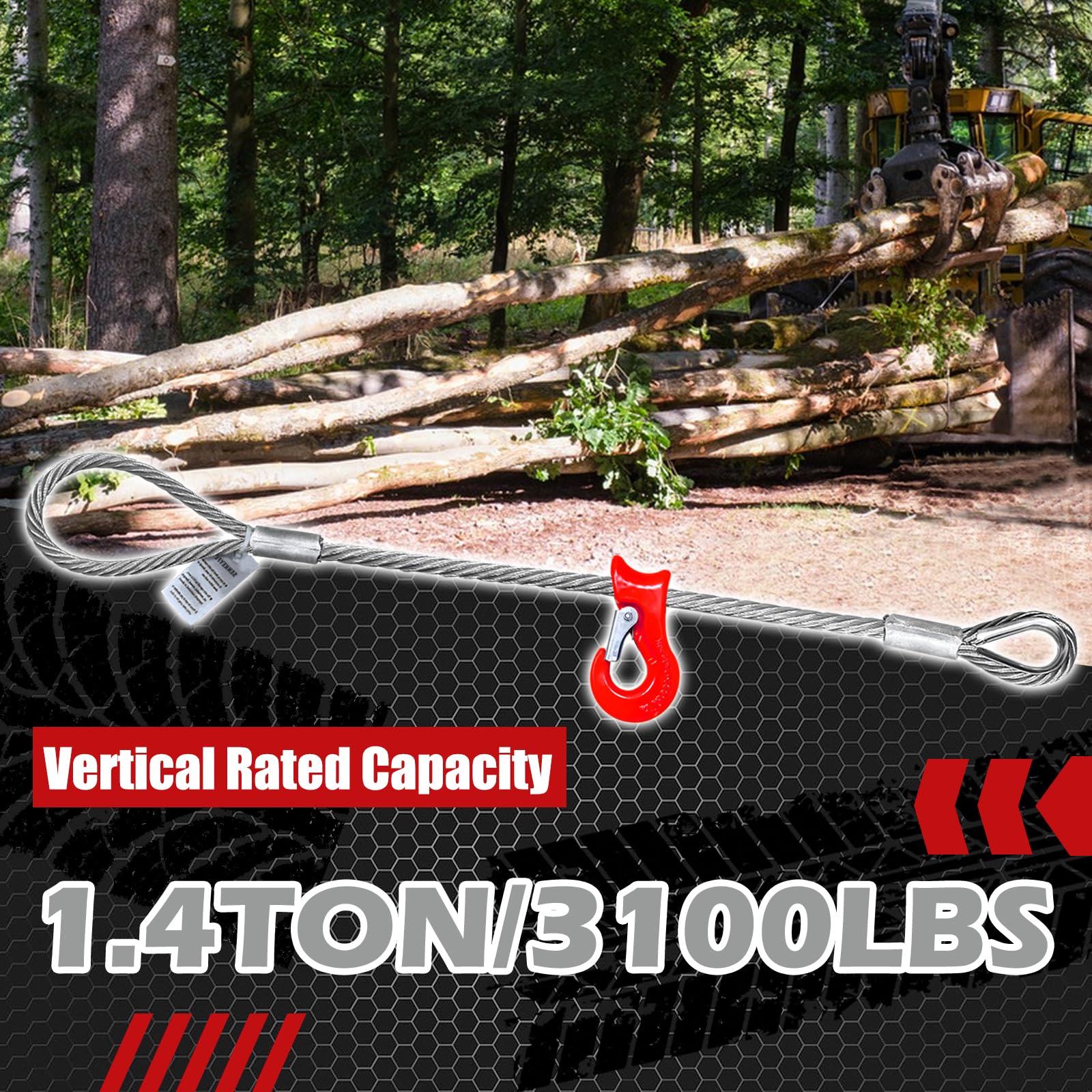 Mua SENKEYFE Single Leg Wire Rope Sling, 1.6T Vertical Rated Capacity ...