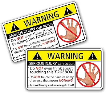 Amazon.com: Keep Hands Off my Toolbox Warning Vinyl Decal Sticker ...