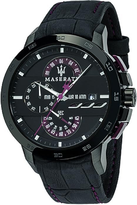 MASERATI Herren Chronograph Quarz Uhr mit Leder Armband R8871619003 ...