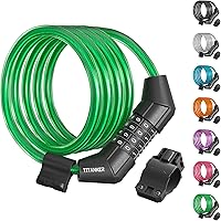 Amazon.com: Titanker Bike Lock Cable, 4 Feet Bike Cable Lock Basic Self Coiling Kids Bike Lock ...