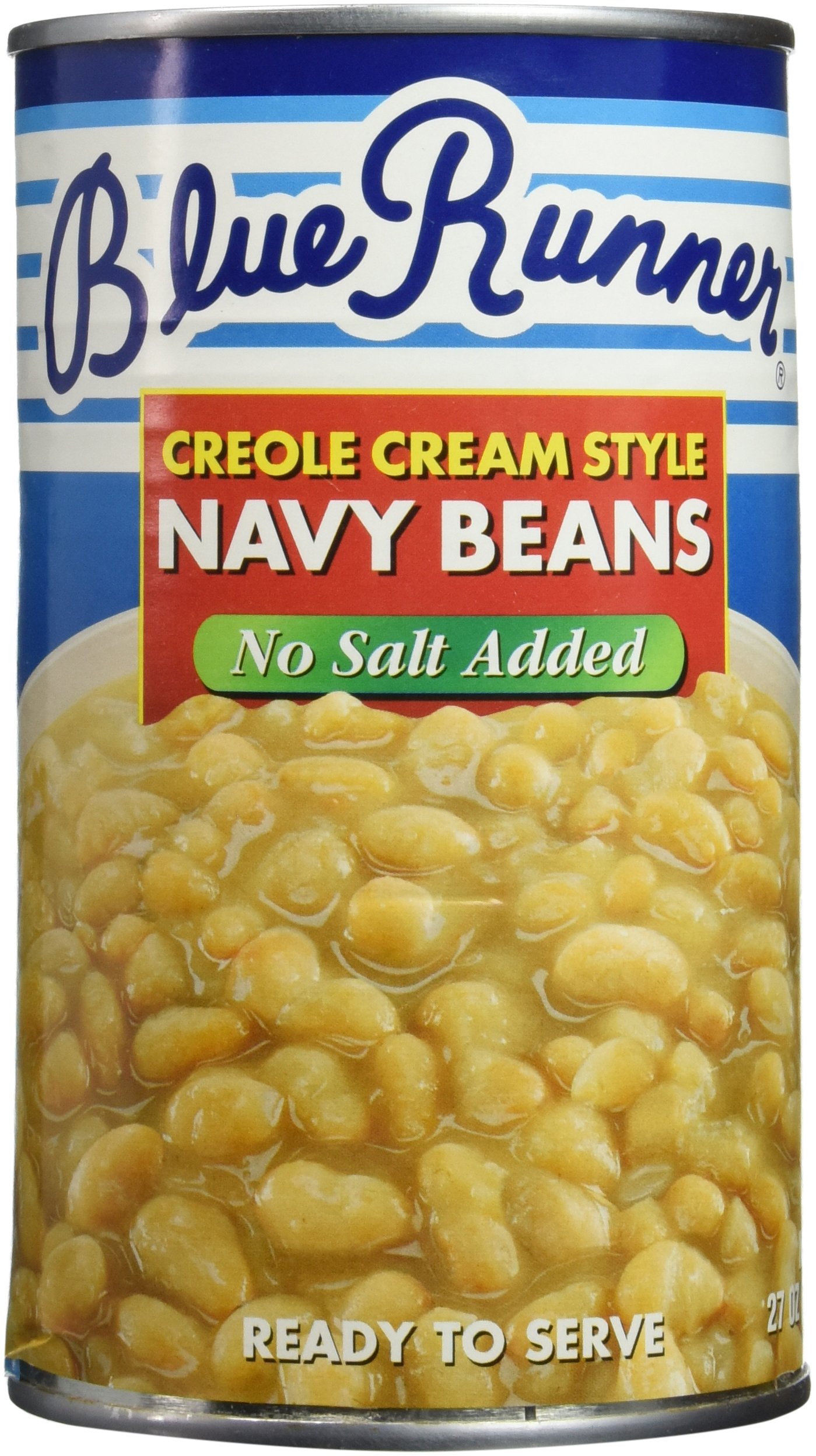 Blue Runner—Creole Cream Style Red Beans—27 oz Can (Pack of 12)—No Salt ...
