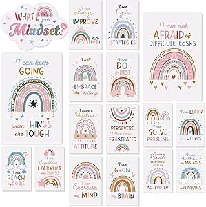 Amazon.com : 17 Pieces Inspirational Quote Posters Boho Growth Mindset ...