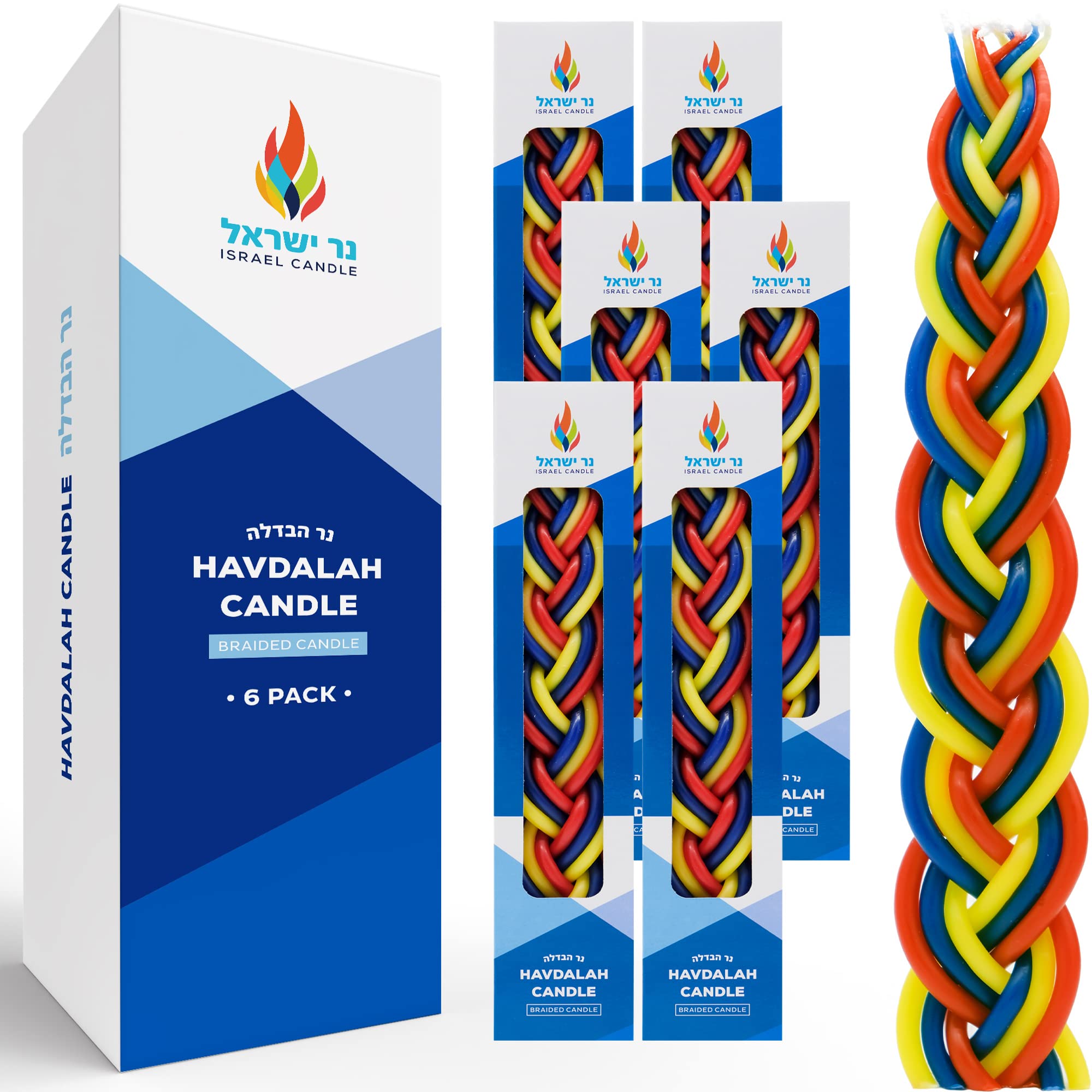 Havdalah Candle Handcrafted Havdala Candle Multicolor Red/White/Blue ...