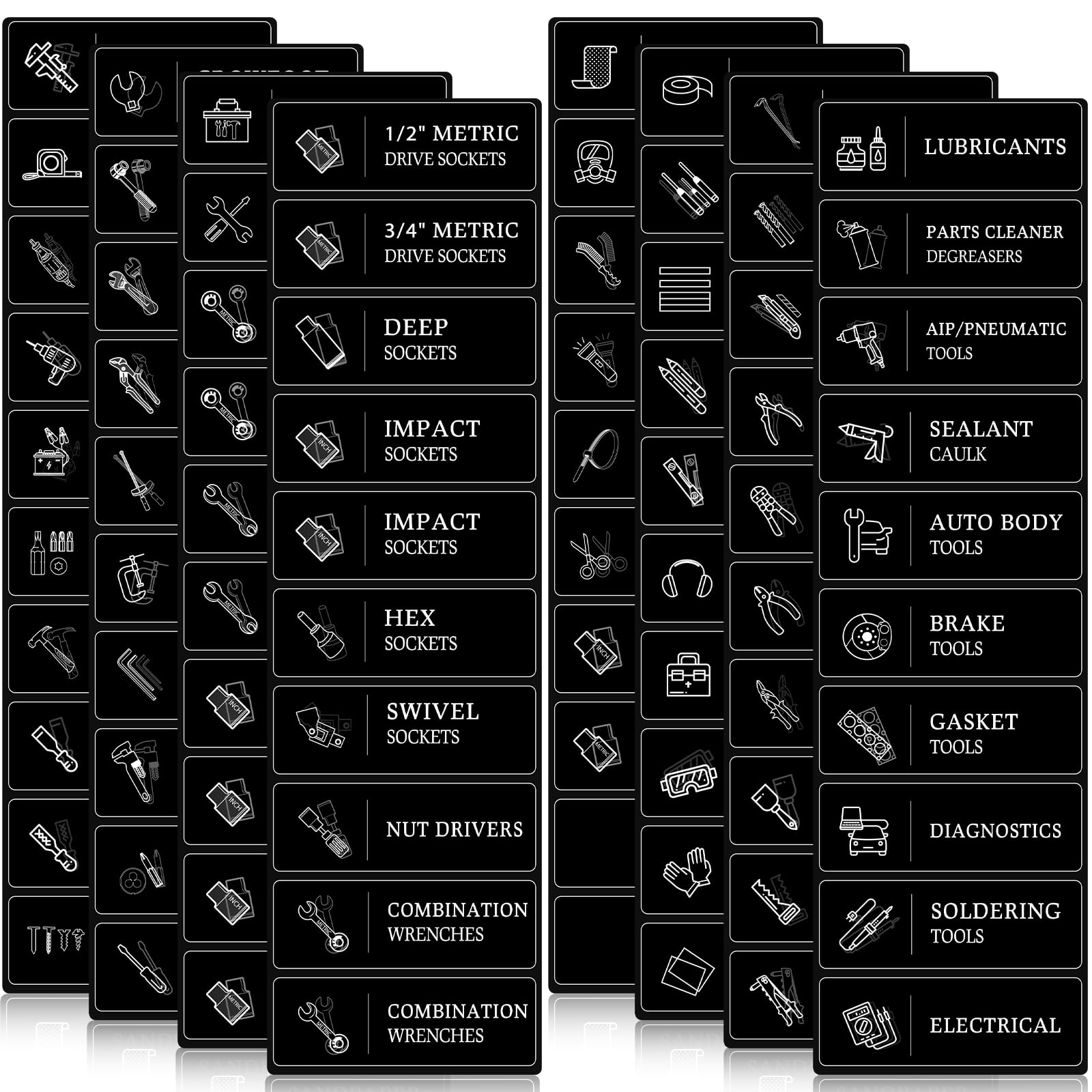 Copkim Toolbox Organization Magnetic Labels 80 Large Easy to Read ...