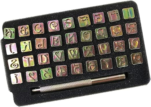 37Pcs Leather Stamping Tool Set,26 Letters Alphabet and 10 Numbers ...