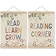 Amazon.com: MAQIKA Boho Reading Corner Decor Poster Framed with Wood ...