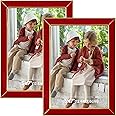 Amazon.com - Frametory Enamel Picture Frame - 5x7 Gold Metal Edge Red ...