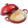 Amazon.com: Enameled Round Cast Iron Bread Oven, 6 Qt Cast Iron Dutch ...