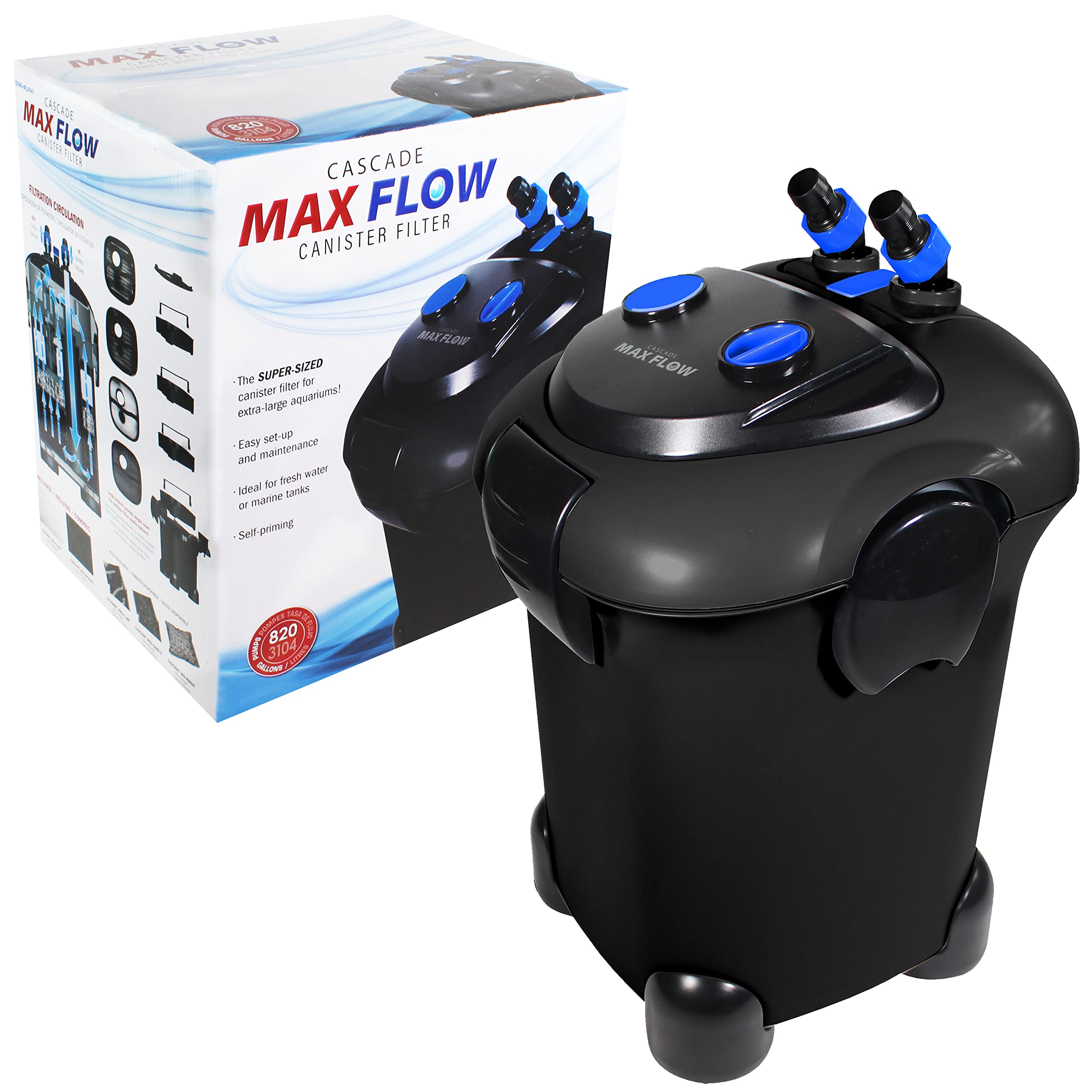 Penn-Plax Cascade Max Flow Aquarium Canister Filter – Great for Extra ...