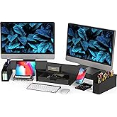 Amazon.com: Simple Houseware Desk Dual Monitor Stand Riser with Drawer ...