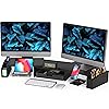 Simple Houseware Desk Dual Monitor Stand Riser with Drawer, Black in ...