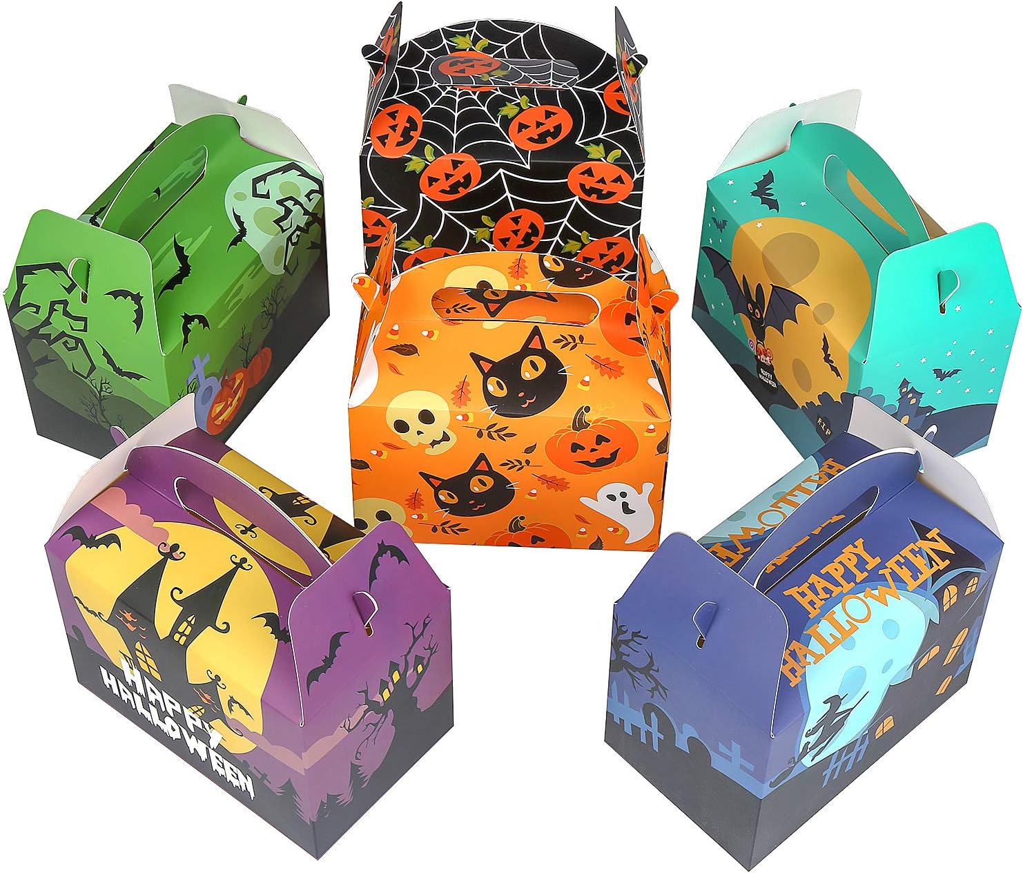 LOKIPA Halloween Candy Gift Boxes,24 Paper Goody Treat Cookie Sweet ...
