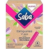 Saba Tampones Super Con Aplicador Compacto, Flujo Abundante, 10 Piezas ...