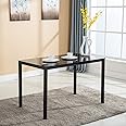 Amazon.com - mecor Dining Table Modern Minimallist Glass Kitchen Table ...