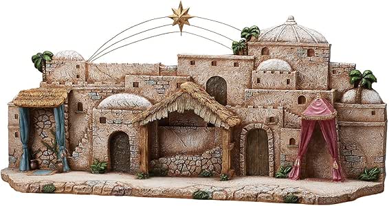 Amazon.com: Fontanini - Bethlehem Town Display, for 5" Scale Nativity ...