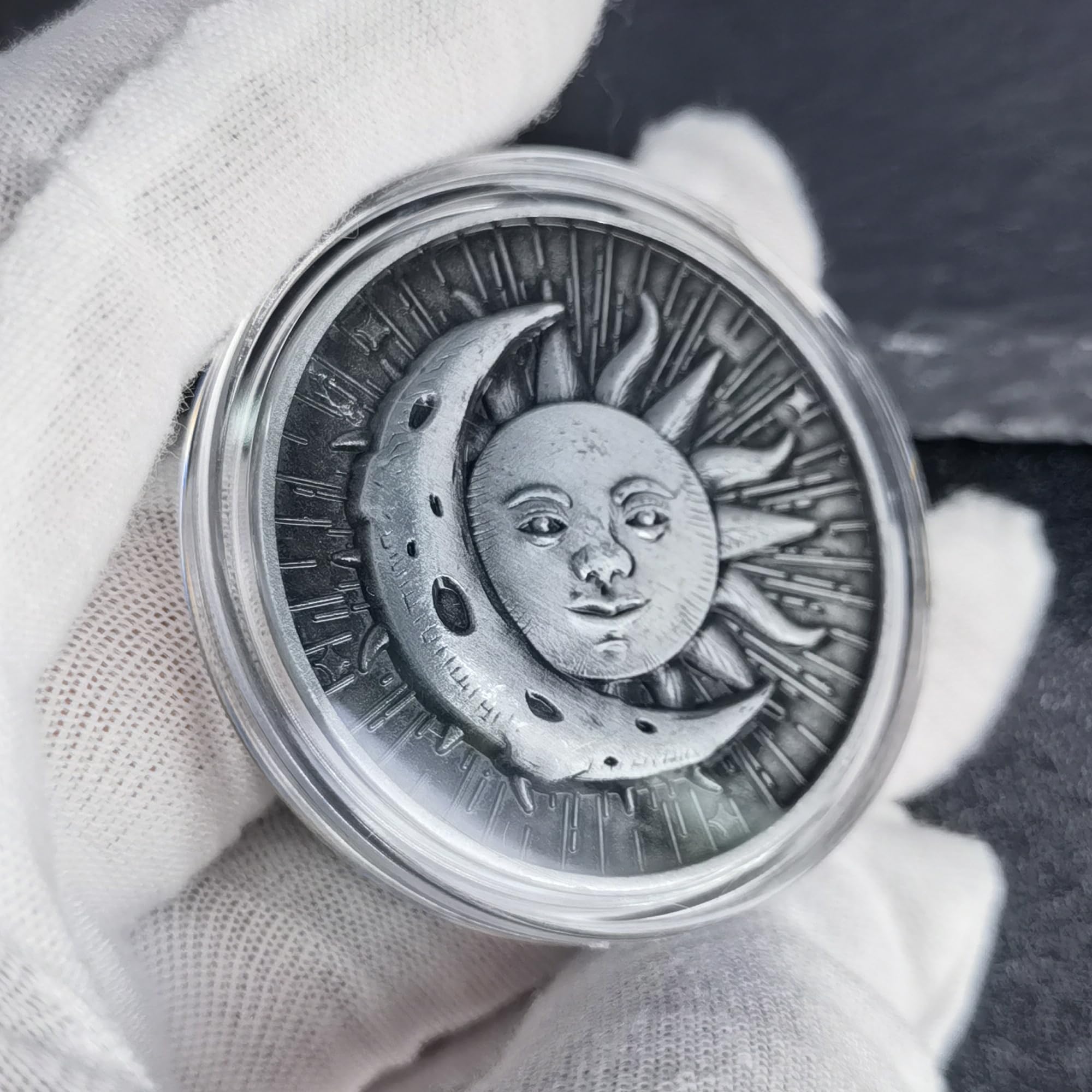 Mua Sun Moon Ouroboros All-Seeing Eye Lucky Coin with 3D Relief Design ...