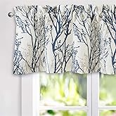 Amazon.com: DriftAway Tree Branch Linen Lined Valance Double Layer ...