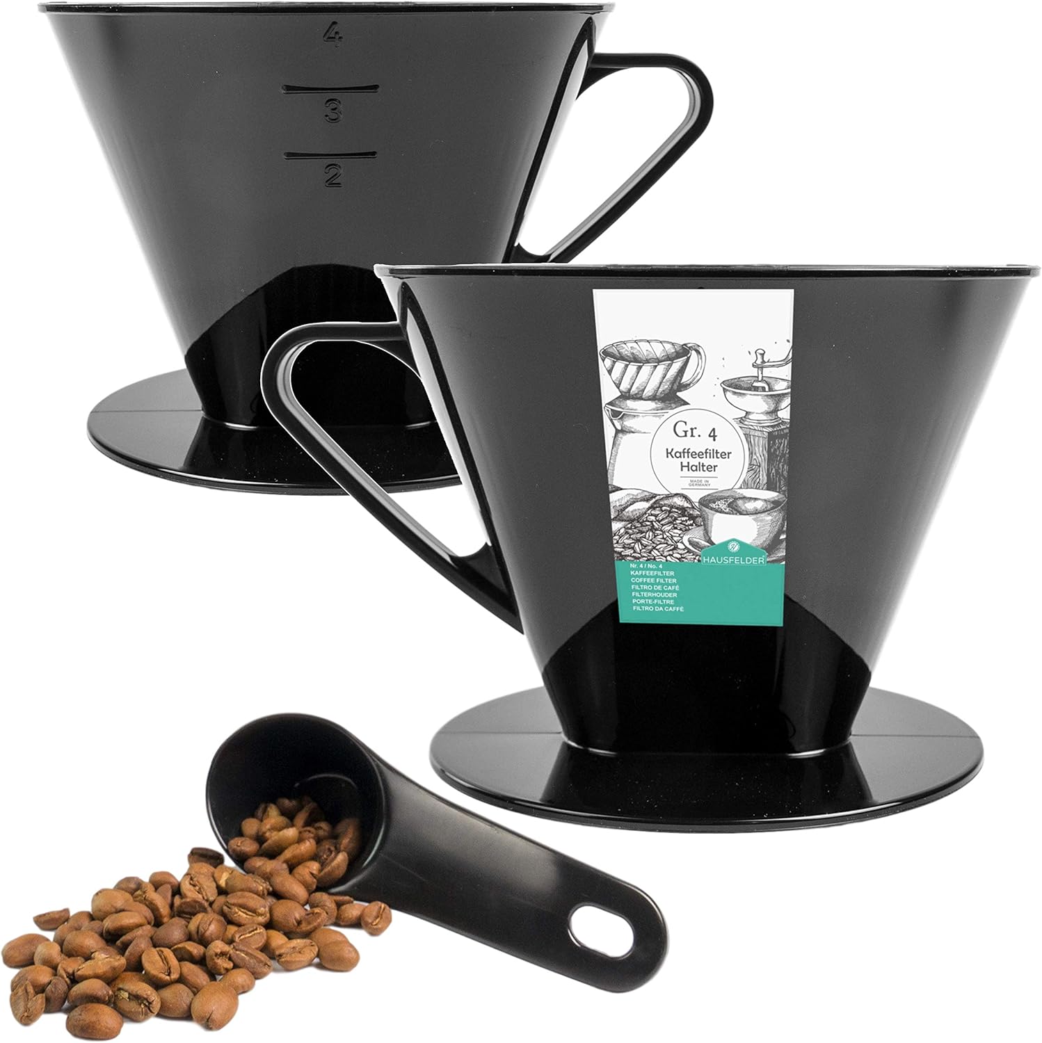 Hausfelder Kaffeefilterhalter Set für Kaffeefilter Größe 4 ...