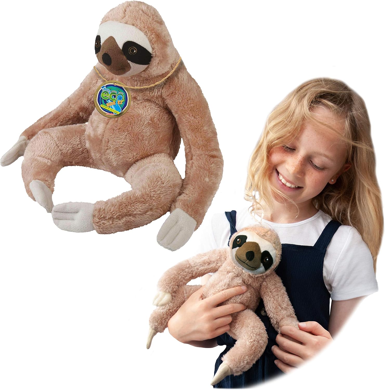 EcoBuddiez – Sloth from Deluxebase. Medium 20cm Soft Plush Animals made ...