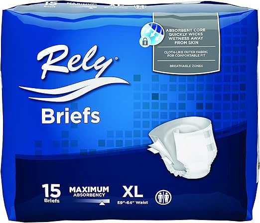 Amazon.com: Rely® Adult Diapers, Disposable Incontinence Briefs with ...