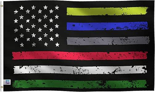 Amazon.com : 3x5 Foot First Responders Thin Line American Flag: Single ...