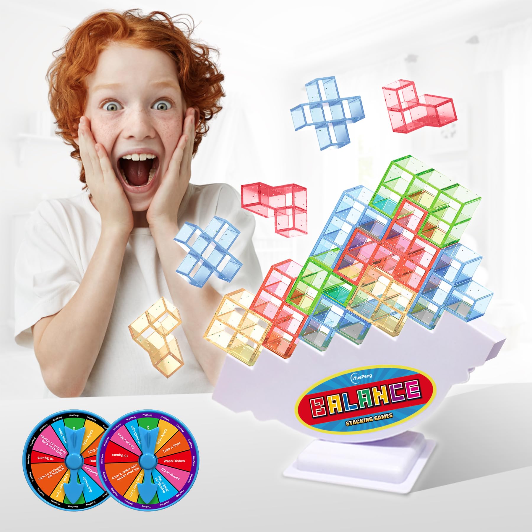 iYuePeng 36 Pcs Tetra Balance Tower Stacking Games Team Building ...