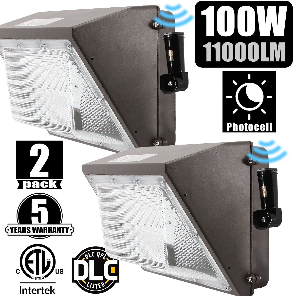 Amazon.com: LED Wall Pack Light with Photocell(Include photecell), 100W ...