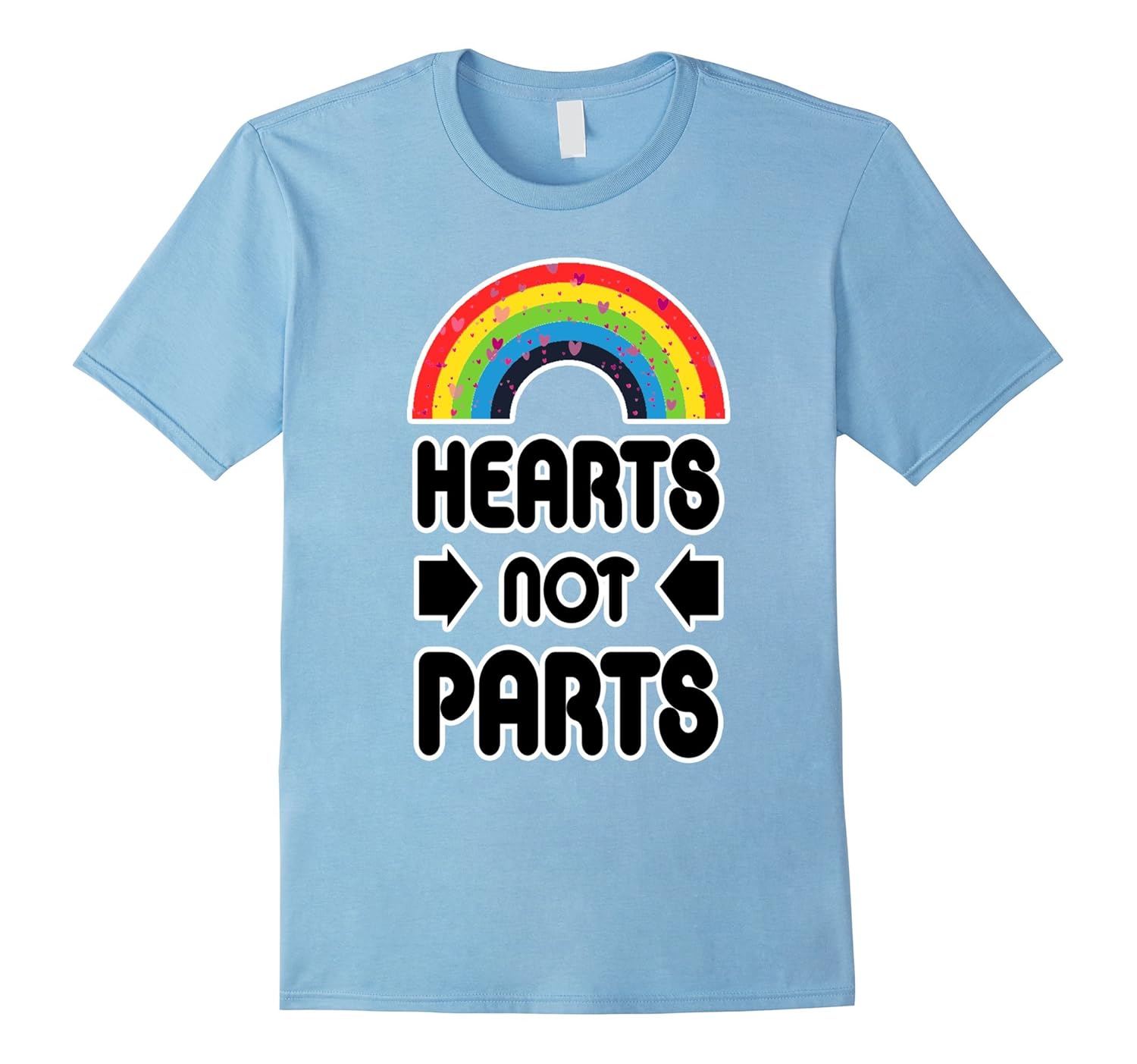 Hearts Not Parts Pansexual Pride T-Shirt- LGBT Equality Tee-4LVS ...