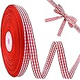Amazon.com: IDONGCAI Red Gingham Ribbon 3/8" x 50Yards Checkered Plaid ...