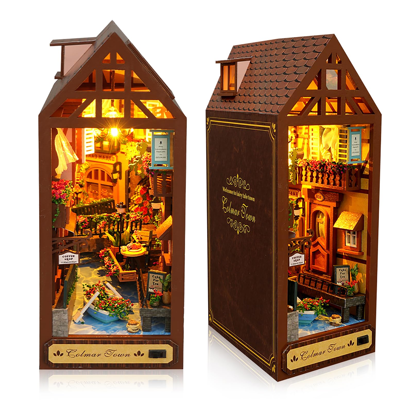 DIY Book Nook Kit, DIY Dollhouse Booknook,Booknook Shelf Insert Decor Alley, 3D Dollhouse Wooden ...