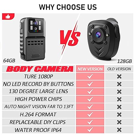 Mua Mini Body Camera with 1080P Recording Ture 1080P with 64GB Card ...