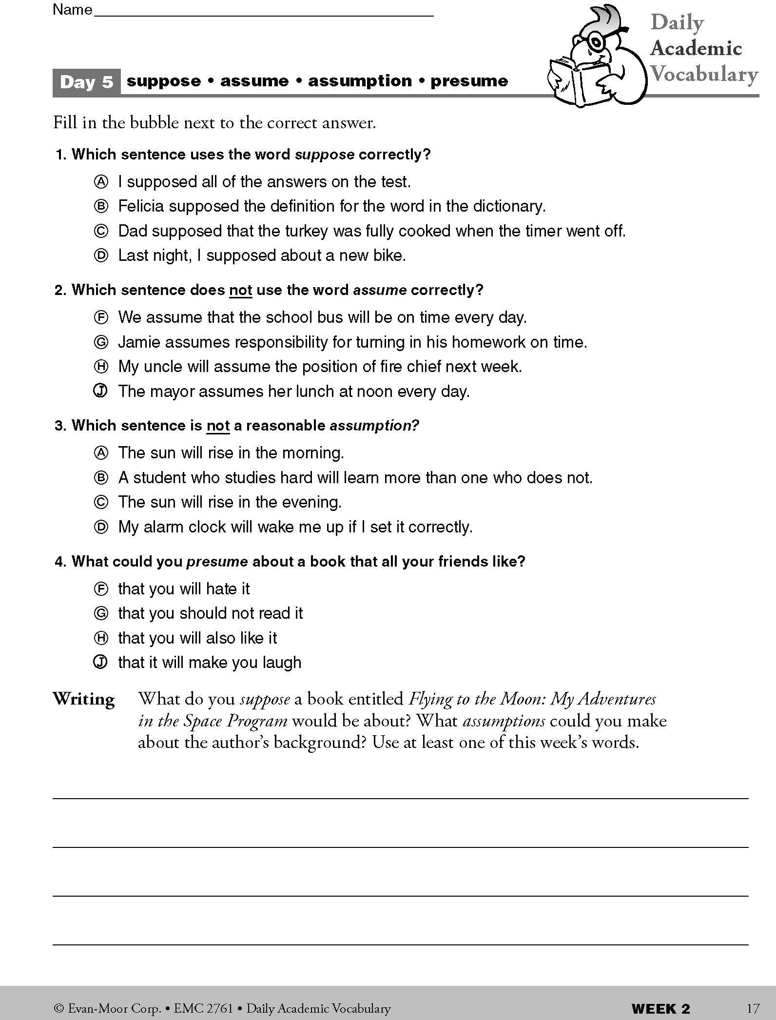 Mua Evan-Moor Daily Academic Vocabulary, Grade 5 trên Amazon Mỹ chính ...