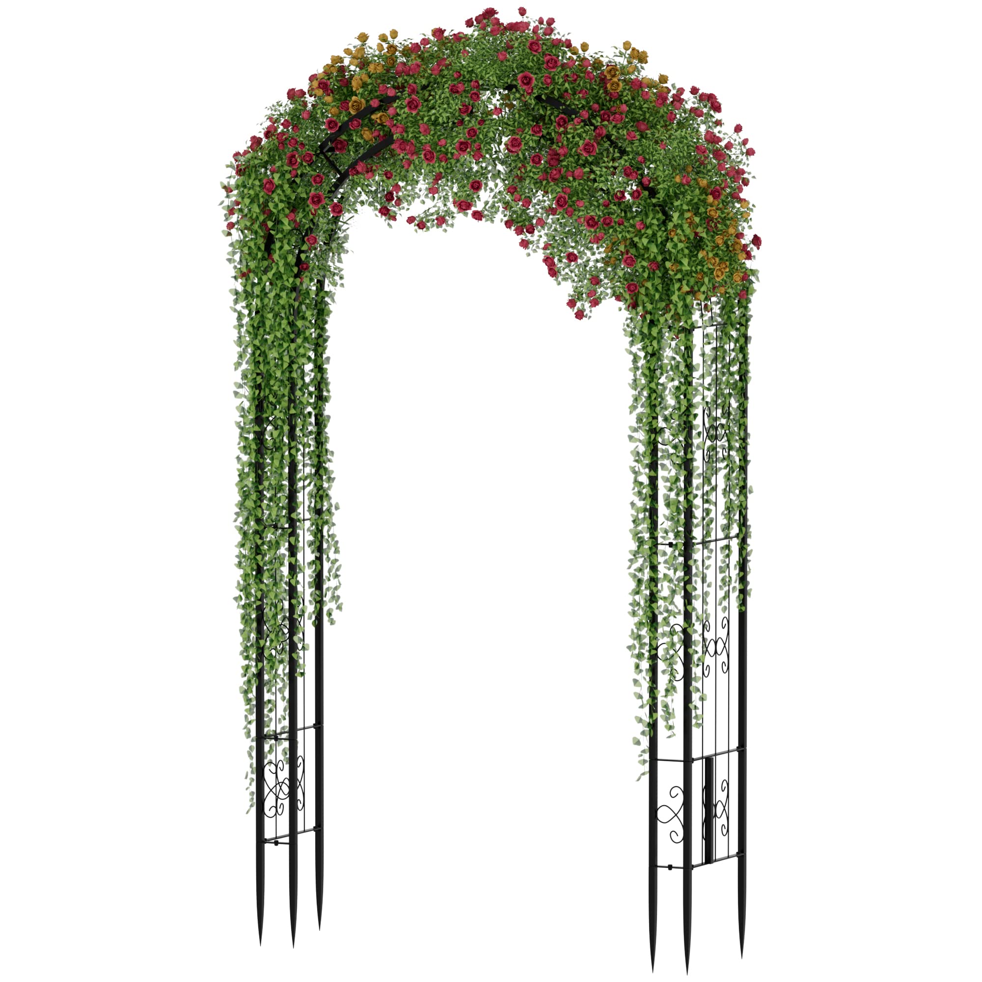 Arbuxzuy 102in Steel Garden Arch Arbor Trellis for Climbing Plants ...