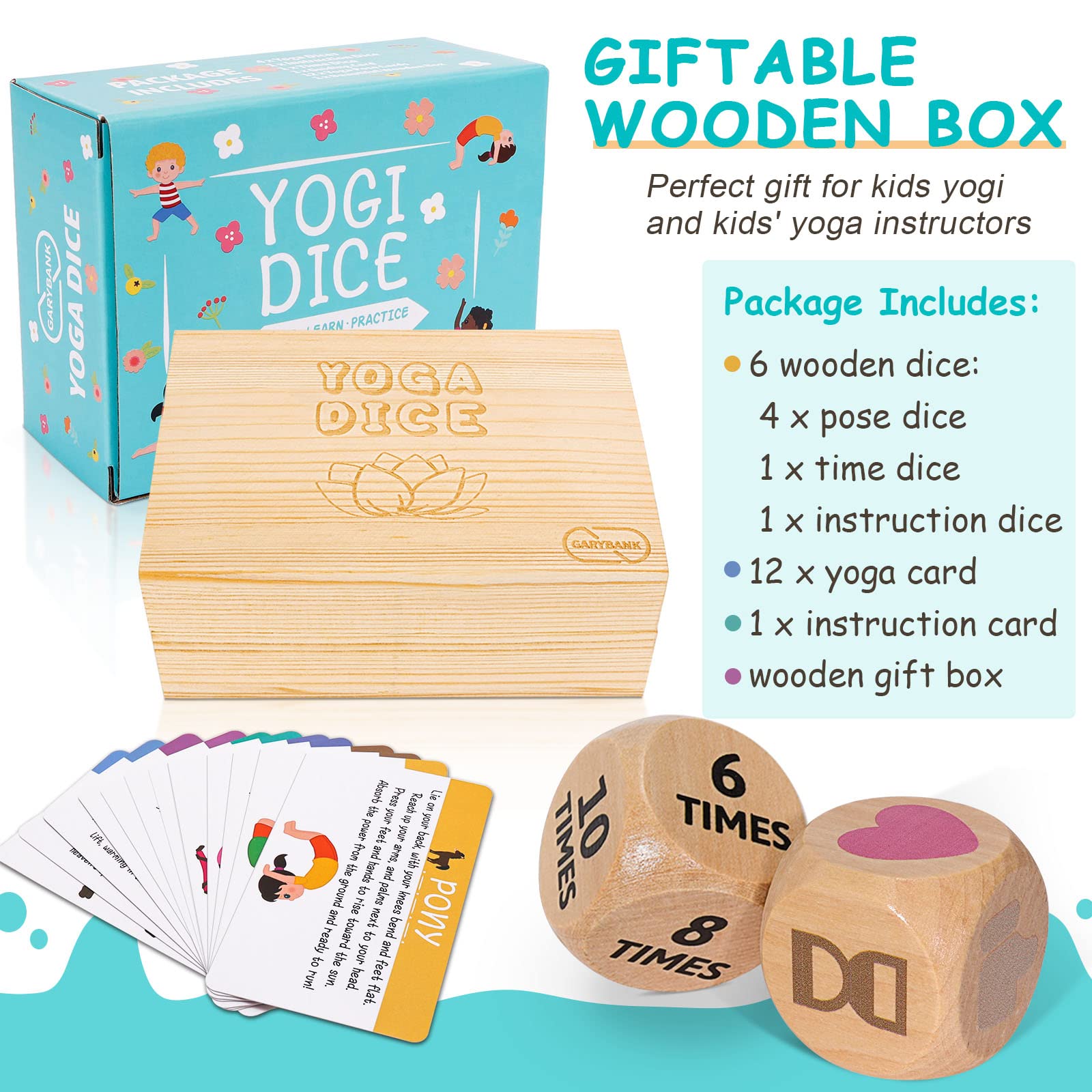 Mua Garybank Kids Yoga Dice, Fun Exercise Dice Game for Kids, 12 Yoga ...