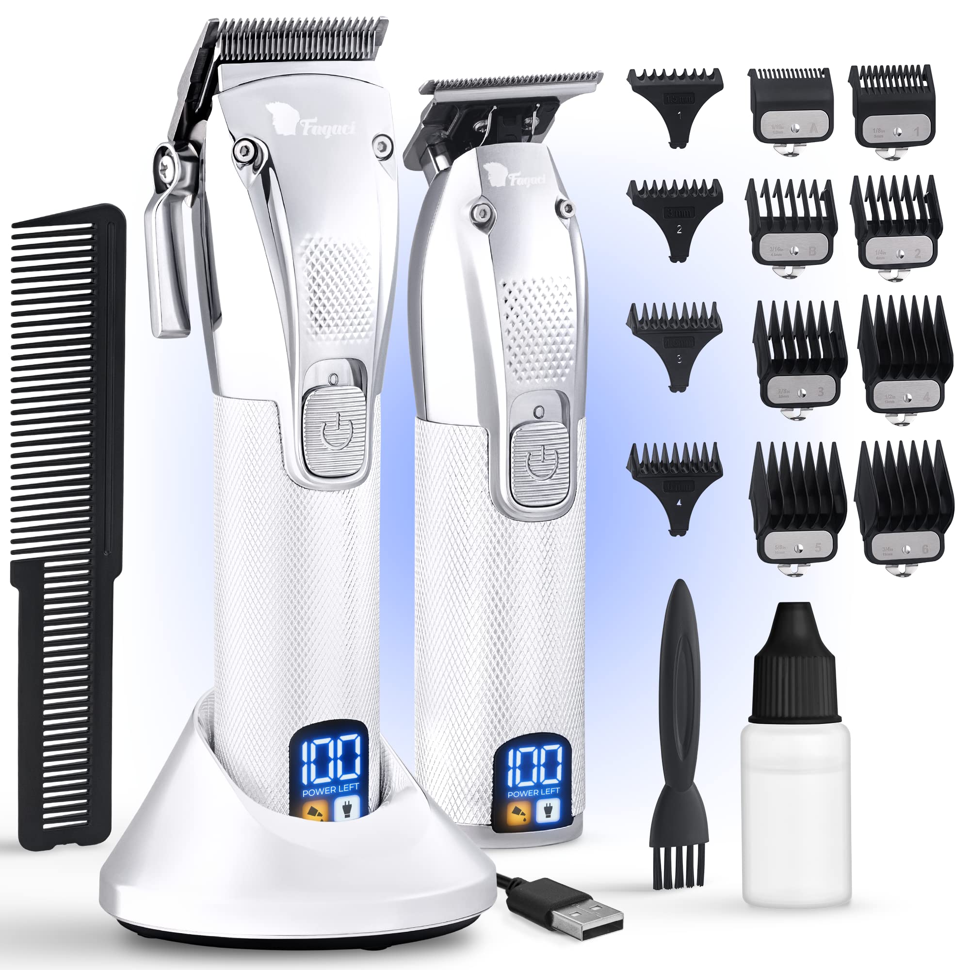 Fagaci Professional Hair Clippers for Men Set Turbo Power with Precise ...