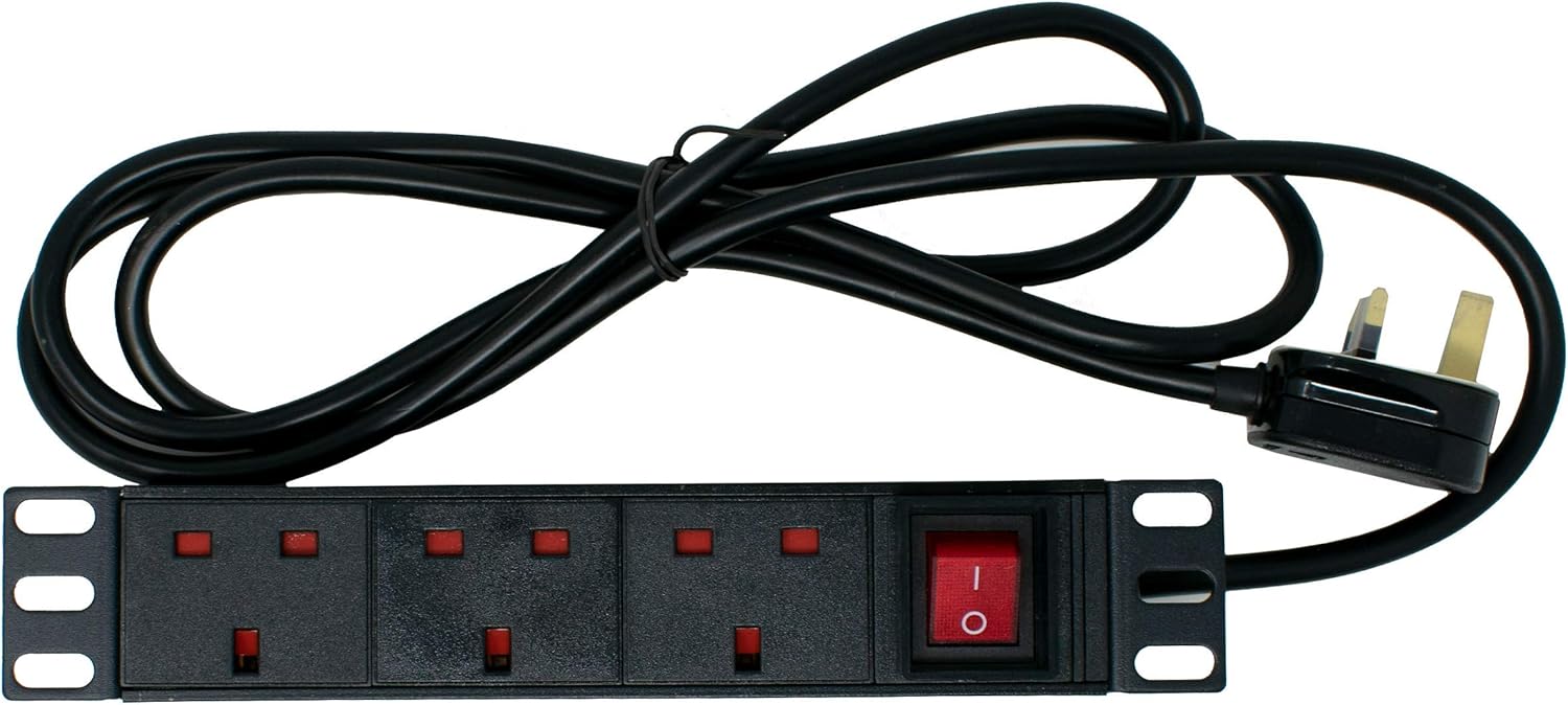 I-CHOOSE LIMITED 1U 3 Way PDU Power Distribution Unit Horizontal 13A 10 ...