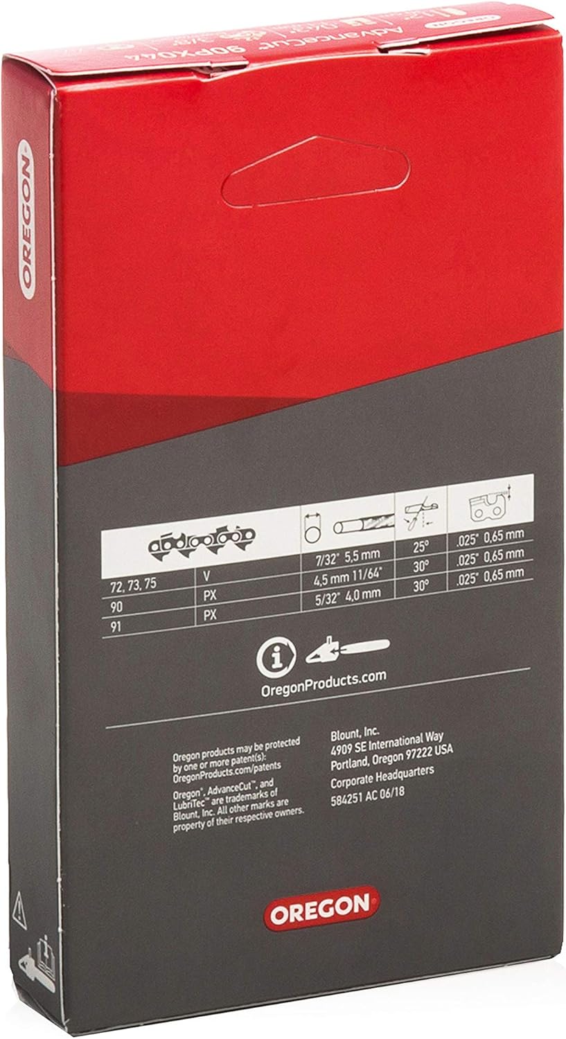 Oregon 90PX045E Chainsaw Chain 3/8″ Pitch – 0.043″ (1.1mm) Gauge 45 ...