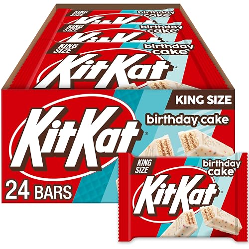 KIT KAT Birthday Cake Flavored Wafer King Size, Candy Bars, 3 oz (24 ...