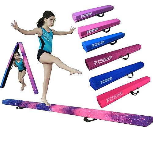 6FT/9FT Folding Balance Beam for Kids ages 3-15- Foldable Gymnastics ...
