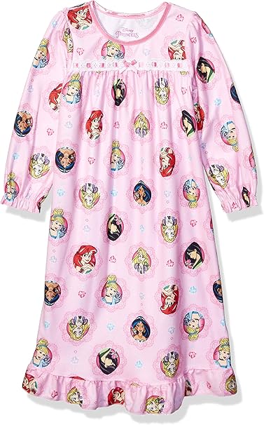 Amazon.com: Disney Princess Girls Long Sleeve Nightgown Pajamas: Clothing