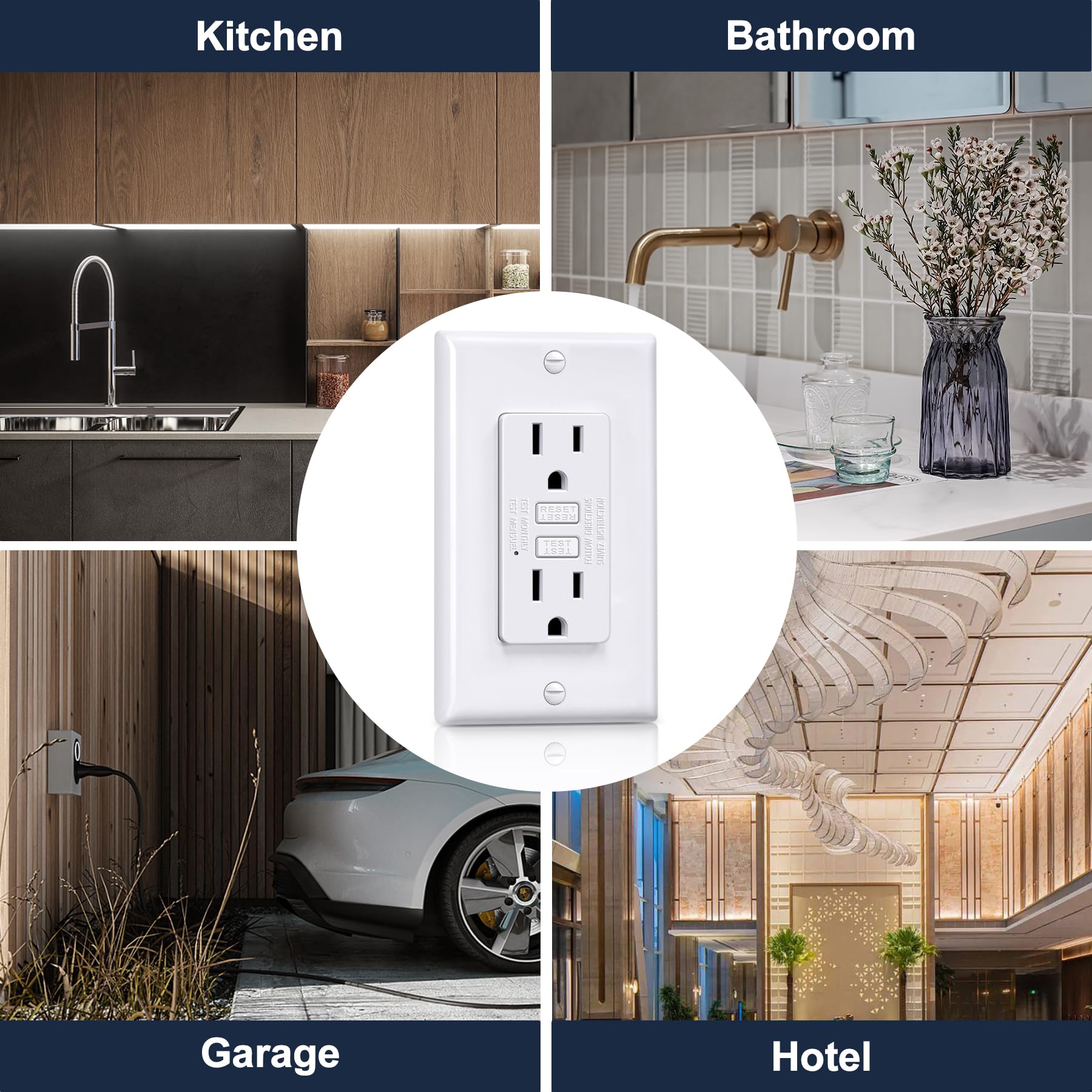 Mua BESTTEN GFCI Outlet 15 Amp with Super Slim Design, GFI Electrical ...