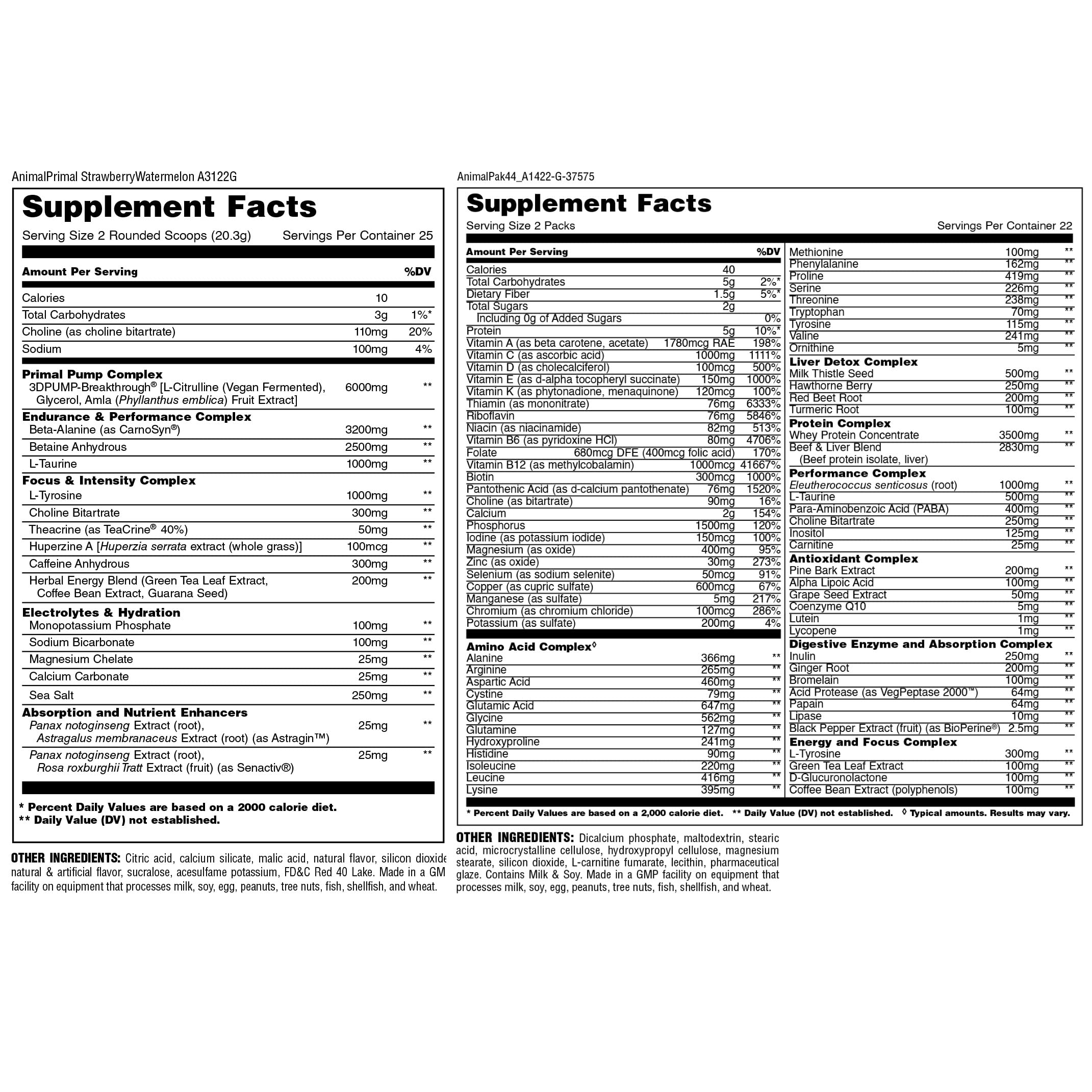 Mua Animal Pak 44 and Primal Pre Workout Stack - Multivitamin and ...