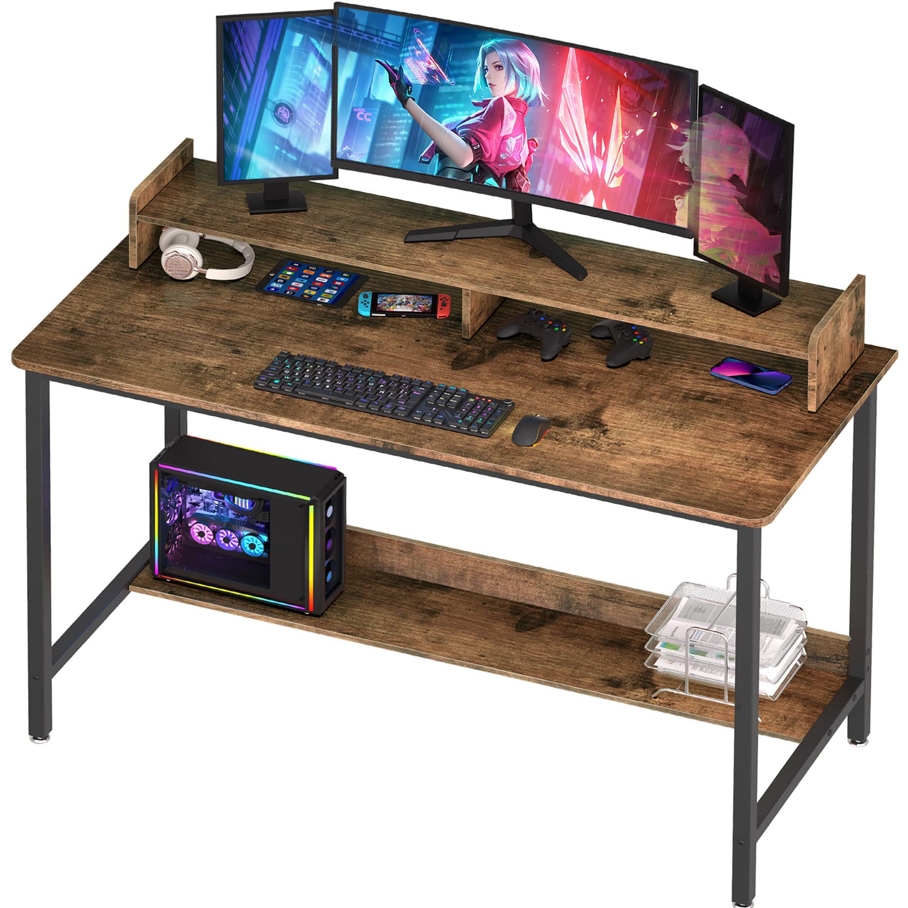 Mua WOODYNLUX Computer Desk with Shelves, 43 Inch Gaming Writing Desk ...