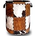 Amazon.com: Retro Cows Print Laundry Basket Cow Cowhide Brown Funny ...