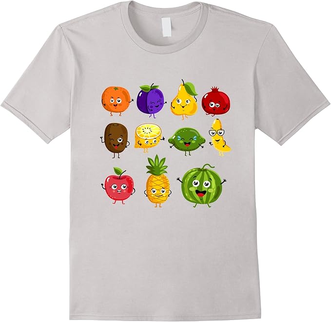 Amazon.com: Funny Fruits Collage Fruit and Vegetables T-Shirt: Clothing