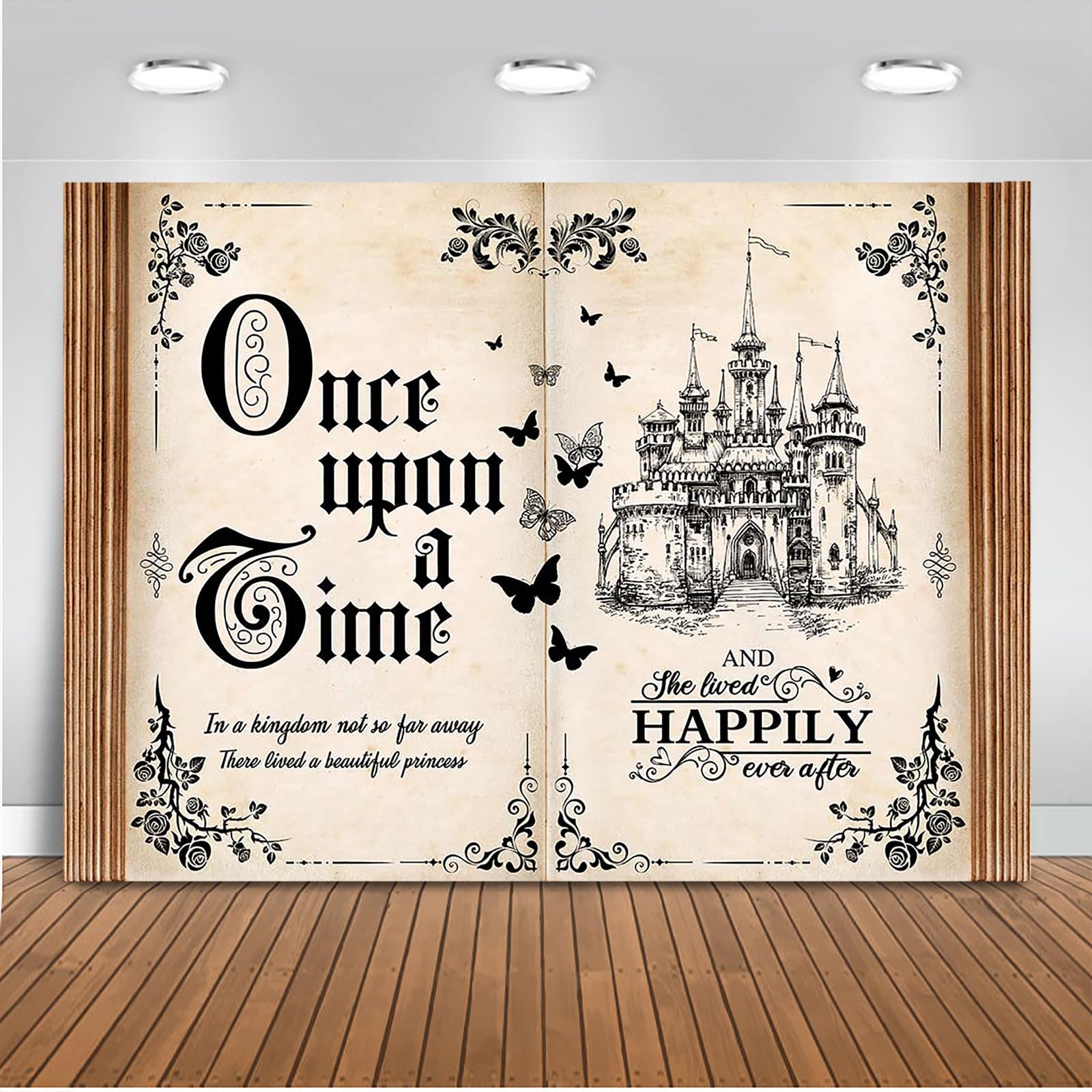 Mocsicka Once Upon a Time Backdrop Fairy Tale Book Castle Princess ...